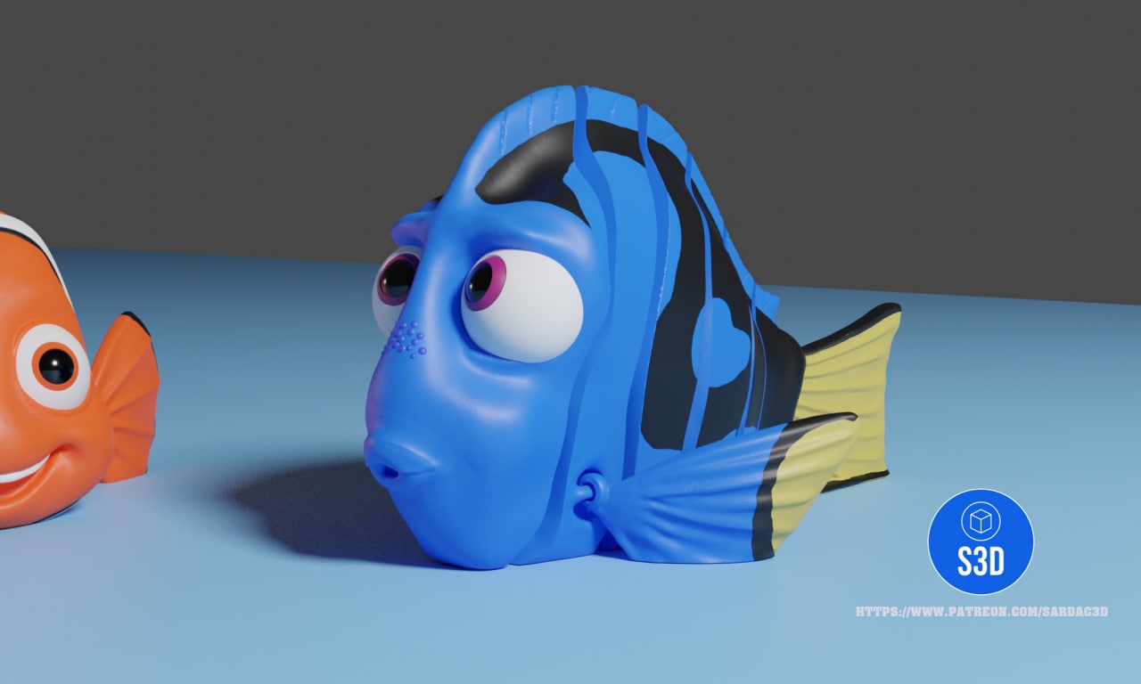 Dory Flexi Archivo STL OBJ para Impresion 3D - Electrogeek